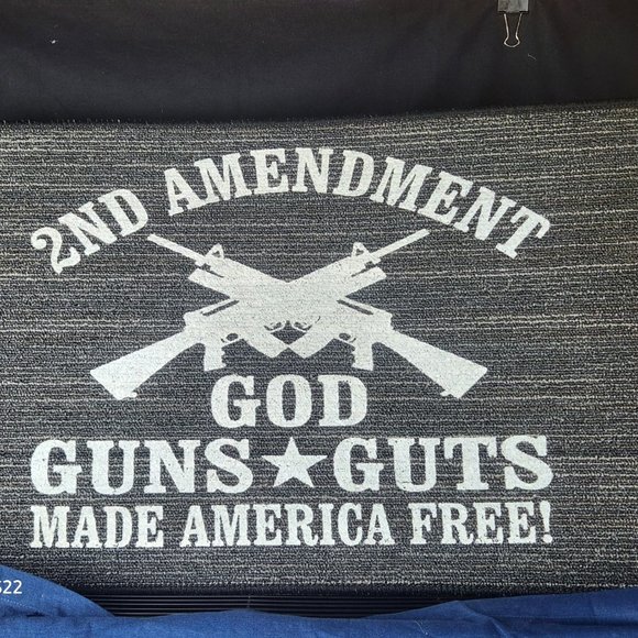 Accents | 2nd Amendment God Guns Guts Made America Free Door Mat ...